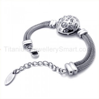 Adjustable Length Titanium Inlay Diamond Bracelet 19348-£104 - Titanium ...