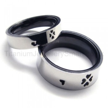 Heart-Shaped Mark Titanium Ring 16197-£97 - Titanium Jewellery UK