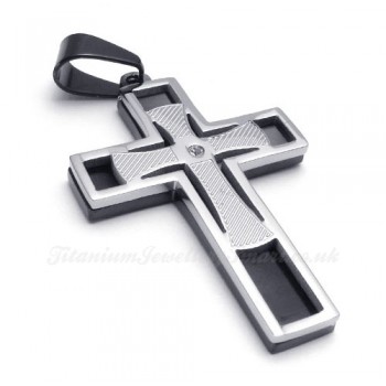 Titanium Cross Pendant Necklace (Free Chain)-£80 - Titanium Jewellery UK