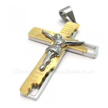 Jesus Titanium Cross Pendant Necklace (Free Chain)-£92 - Titanium ...