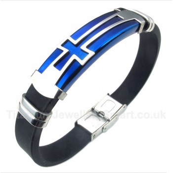 Titanium Rubber Cross Bracelet-£40 - Titanium Jewellery UK