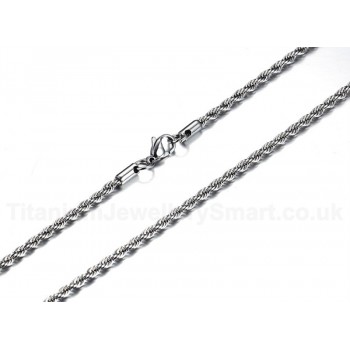 Unisex Titanium Necklace Twist Chain NC-039-£40 - Titanium Jewellery UK